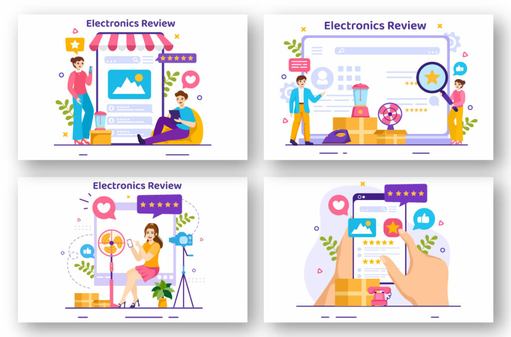 12 Electronics Review Illustration - MasterBundles