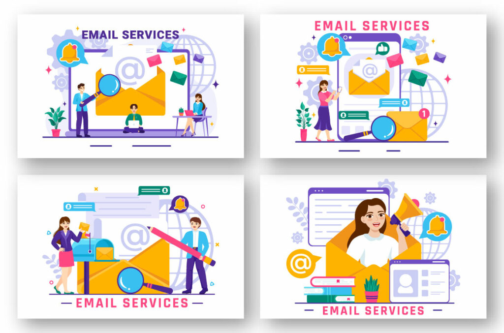 12 Email Service Illustration - MasterBundles