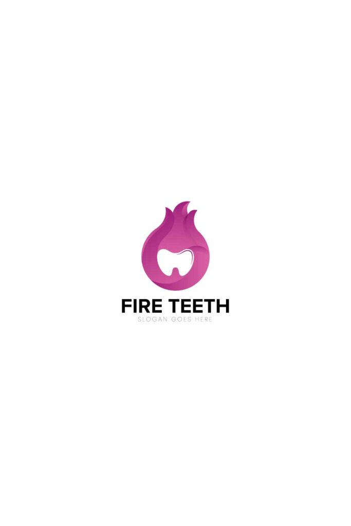 Dental with fire logo design - MasterBundles