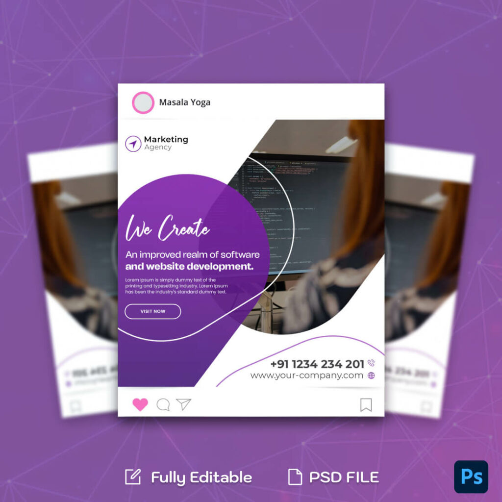 Creative digital marketing post design template - MasterBundles