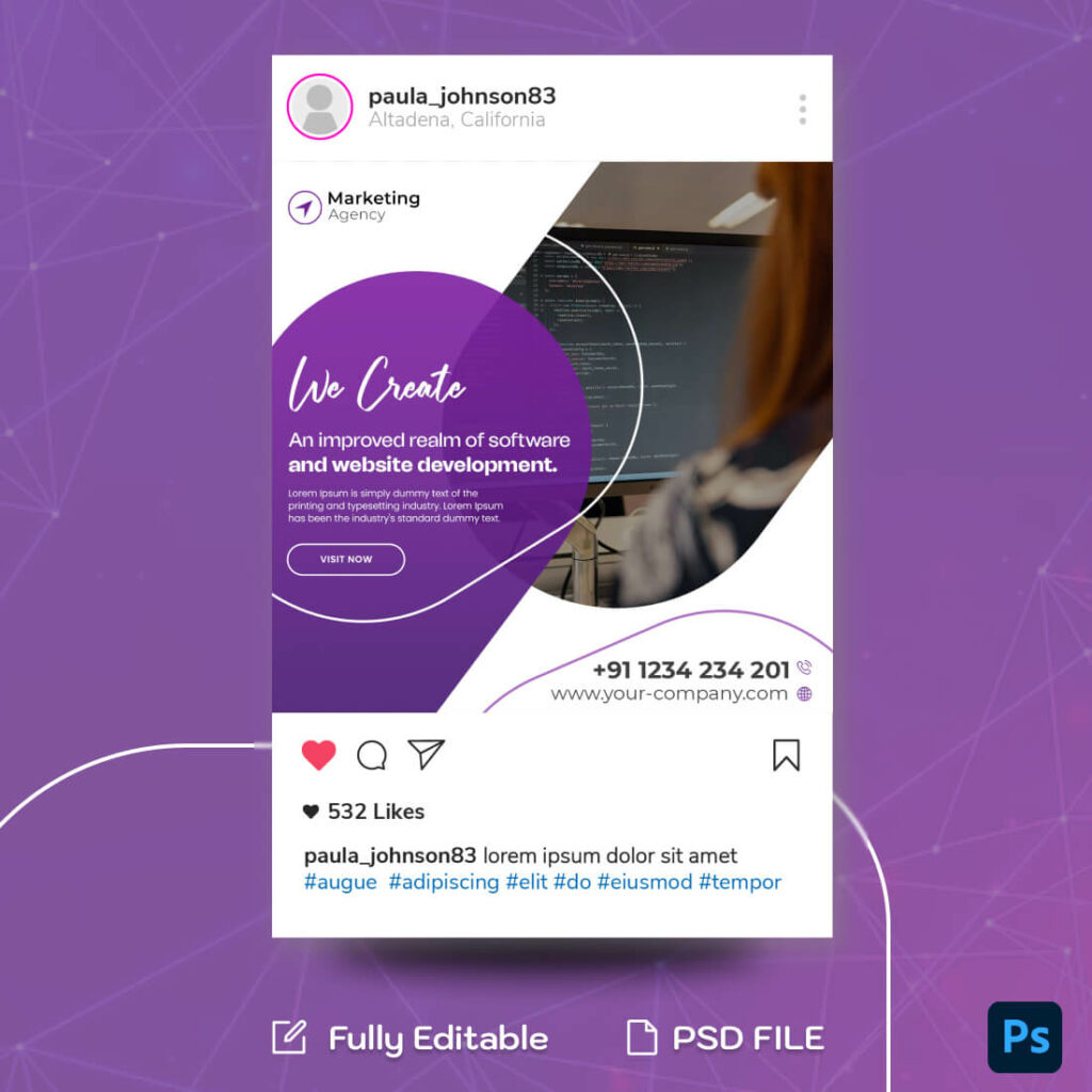 Creative digital marketing post design template - MasterBundles