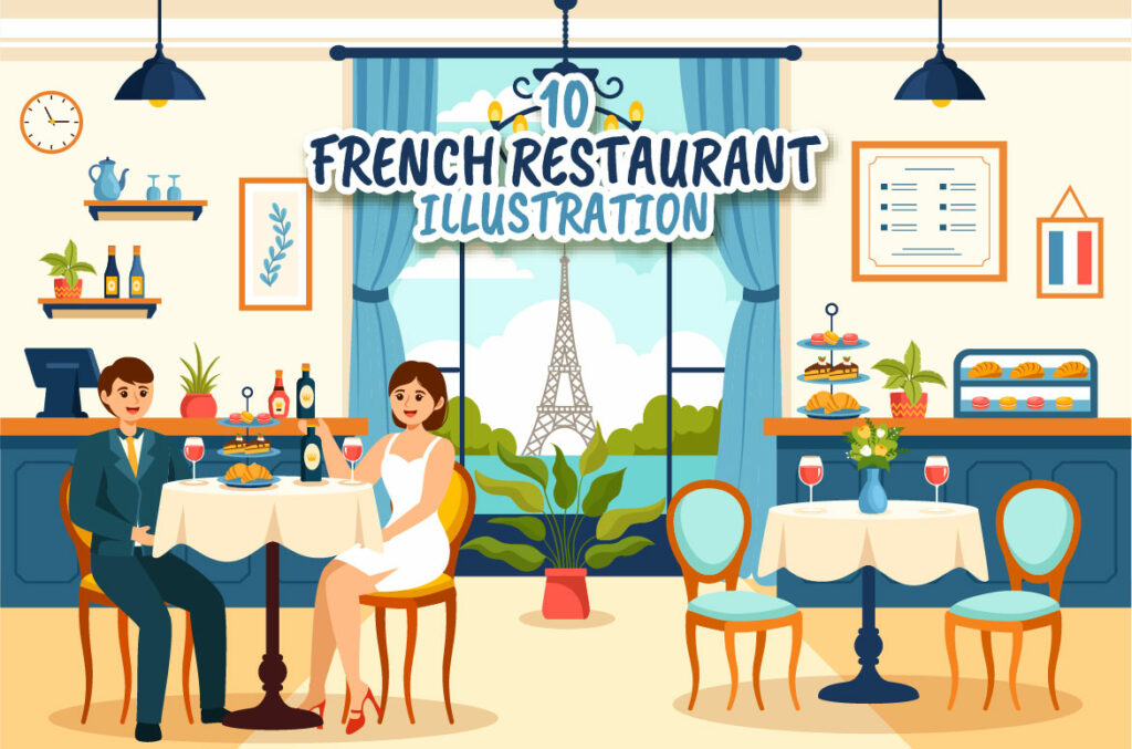 10 French Food Restaurant Illustration - MasterBundles