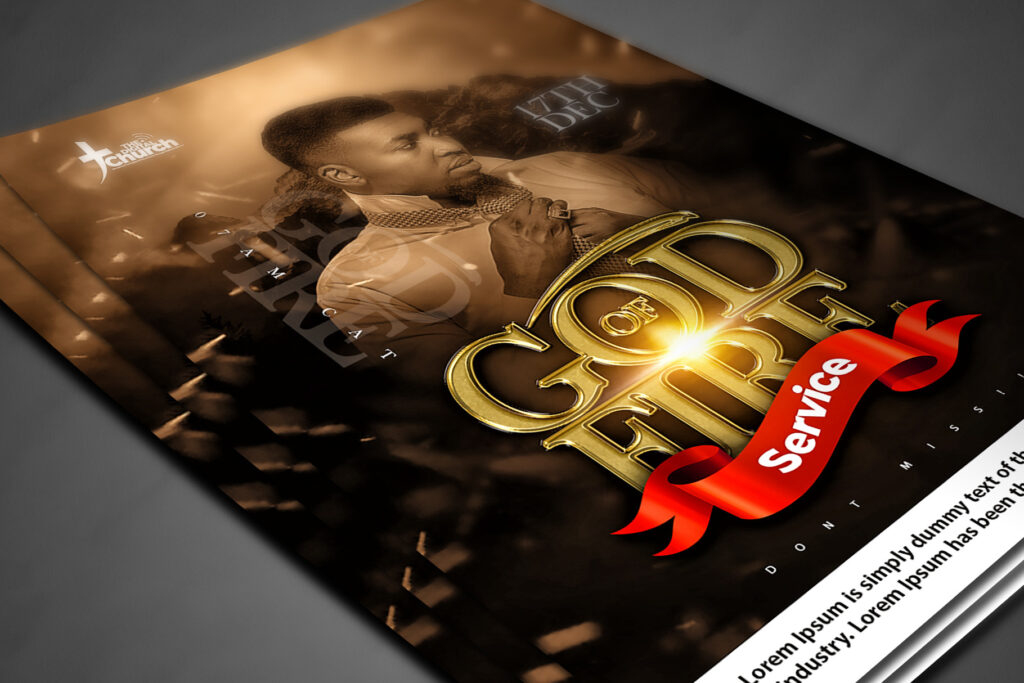 God of Fire Church Flyer Template (PSD) - MasterBundles