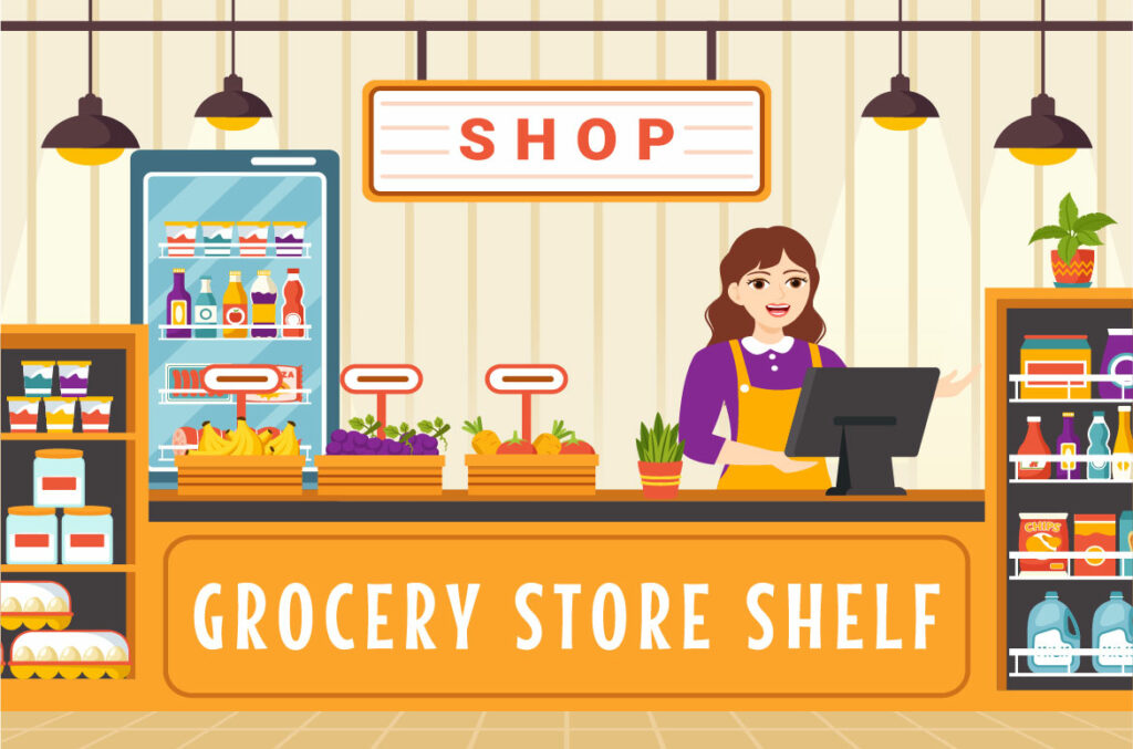 10 Grocery Store Shelf Illustration - MasterBundles
