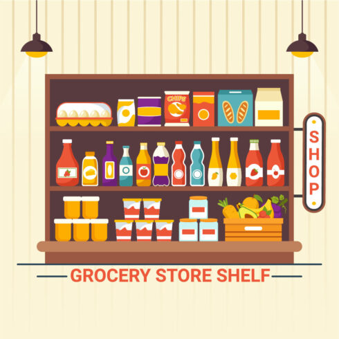 10 Grocery Store Shelf Illustration - MasterBundles