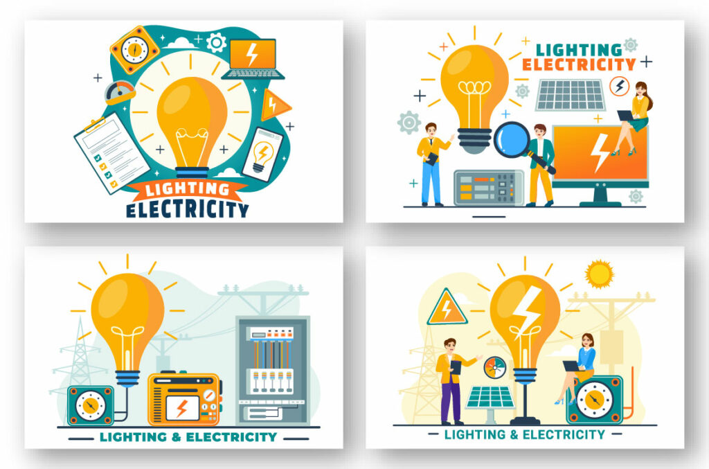 10 Lighting and Electricity Energy Illustration - MasterBundles