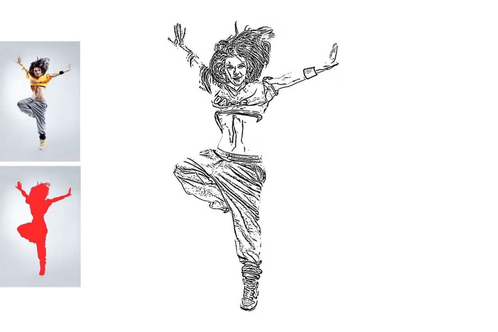 Easy Line Art Photoshop Action - MasterBundles