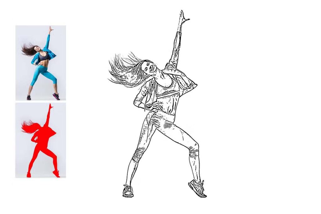 Easy Line Art Photoshop Action - MasterBundles