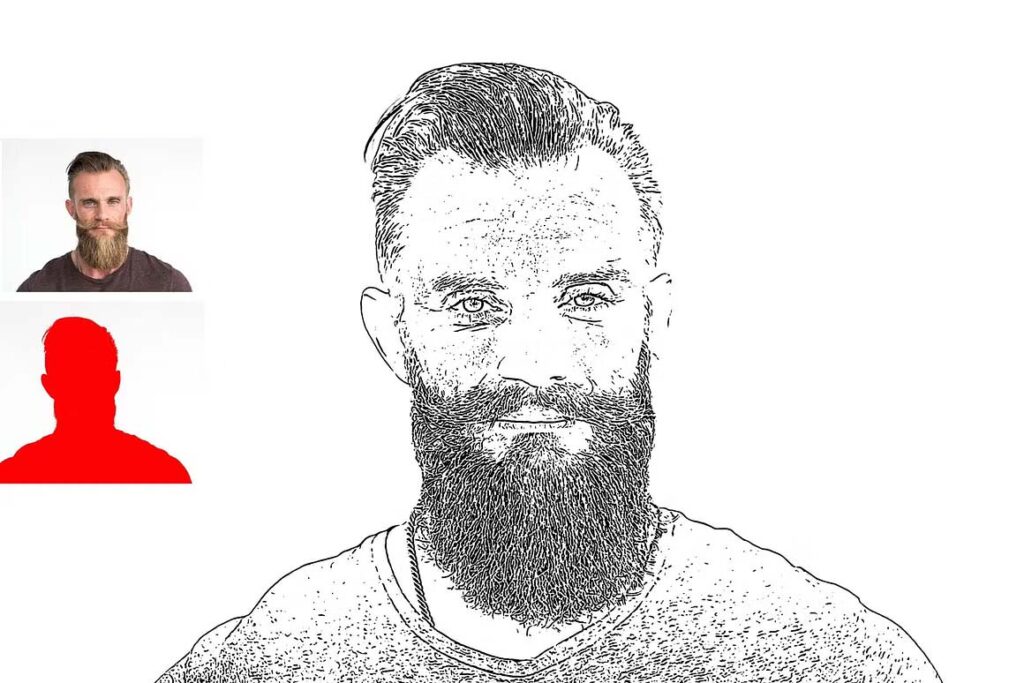 Easy Line Art Photoshop Action - MasterBundles