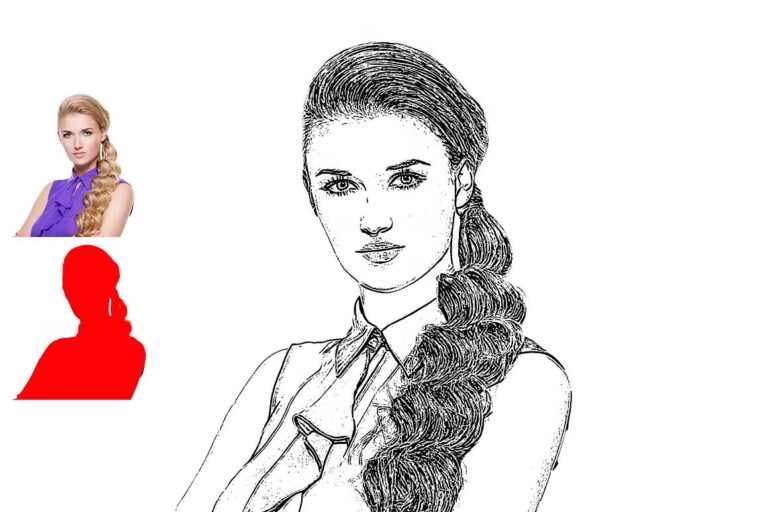 Easy Line Art Photoshop Action - MasterBundles