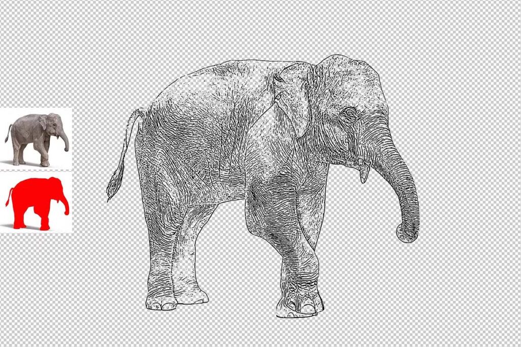 Easy Line Art Photoshop Action - MasterBundles