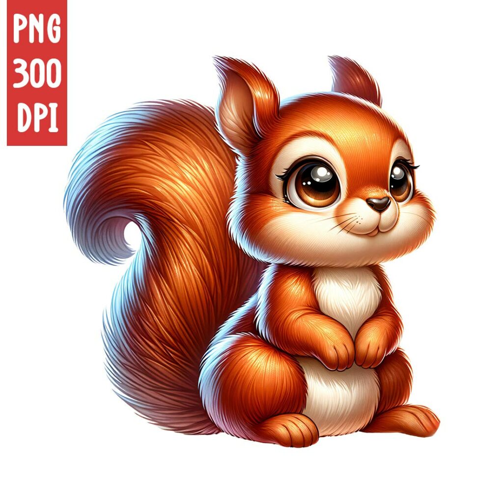 Cute Squirrel Clipart | Animals Clipart | PNG - MasterBundles