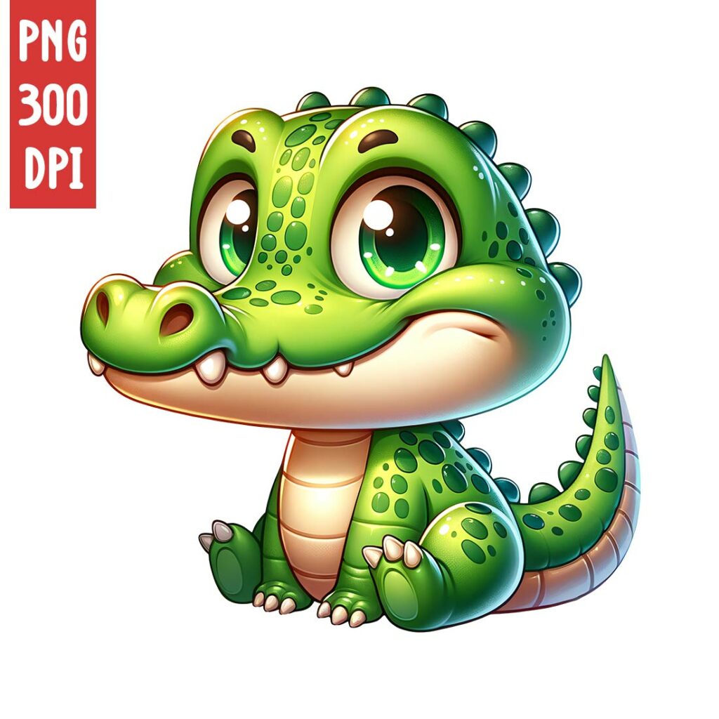 Cute Alligator Clipart | Animals Clipart | PNG - MasterBundles