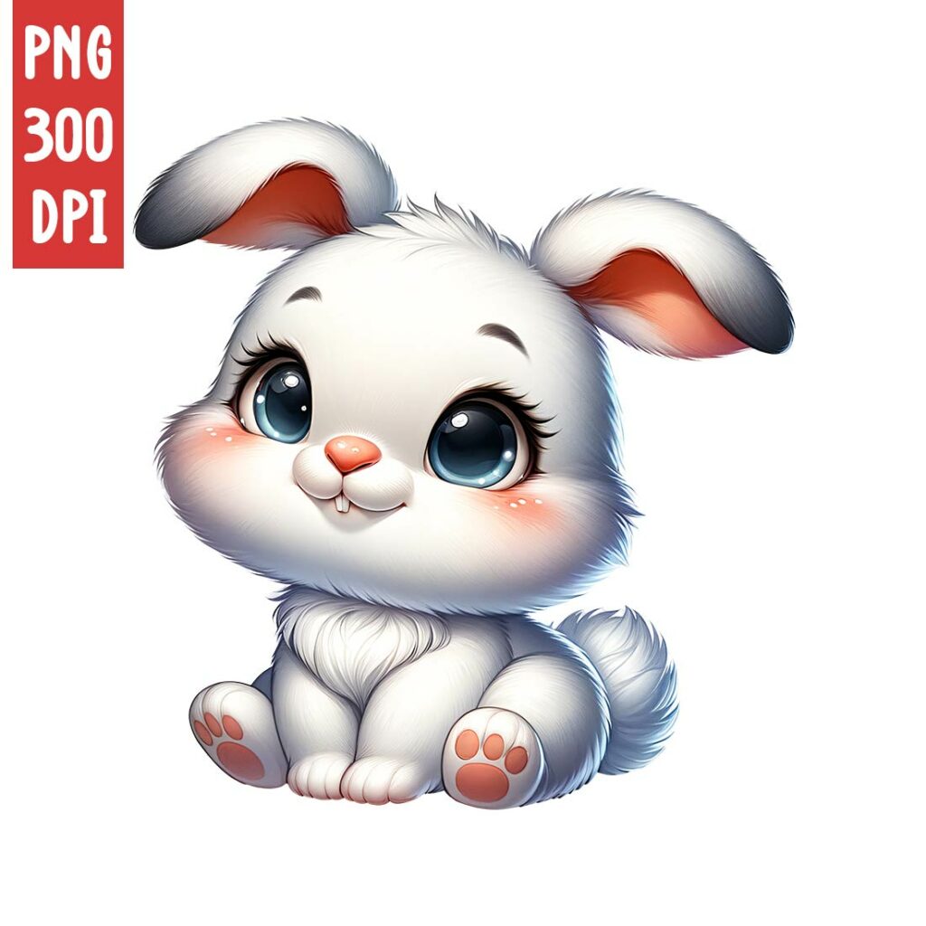 Cute Rabbit Clipart | Animals Clipart | PNG - MasterBundles