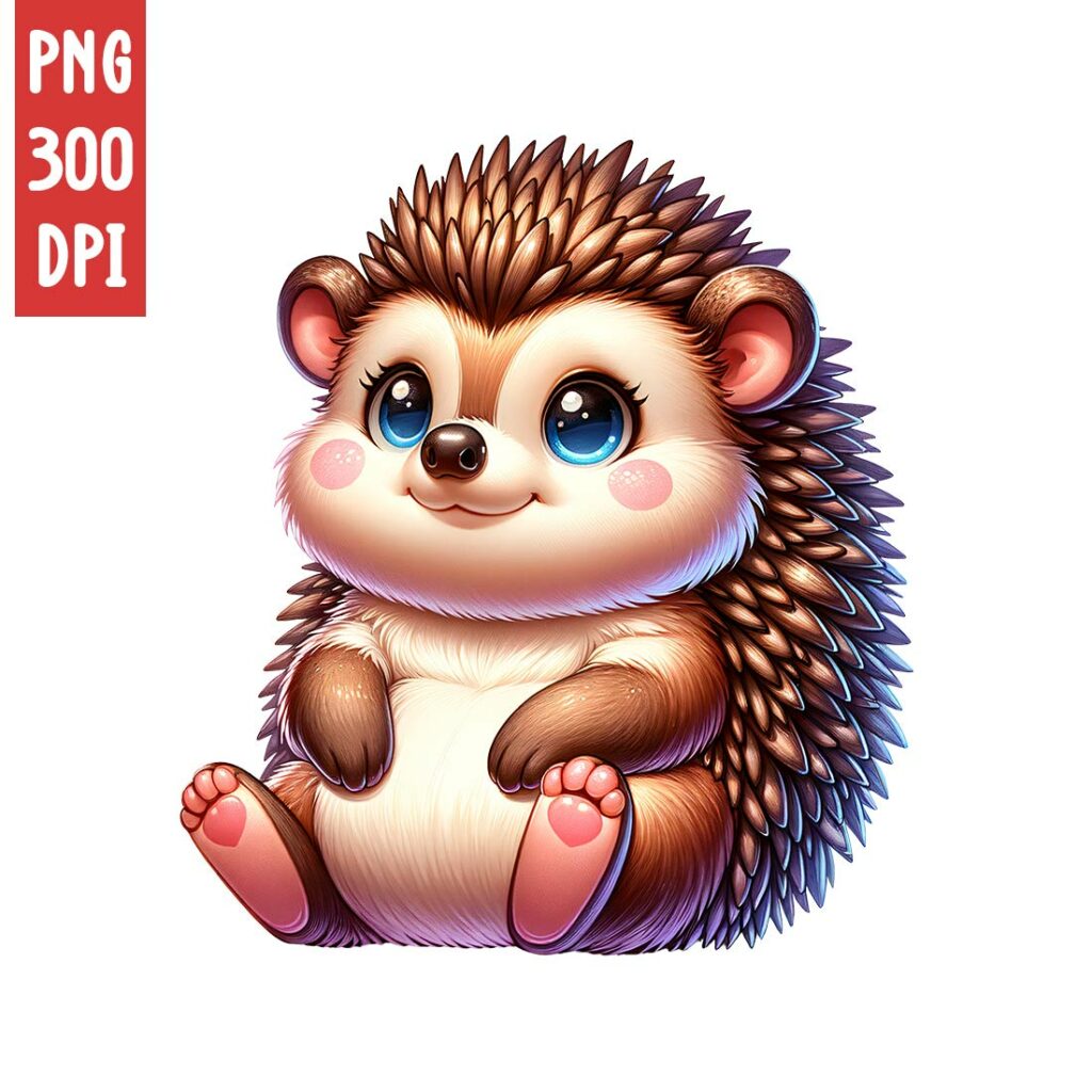 Cute Hedgehog Clipart | Animals Clipart | PNG - MasterBundles