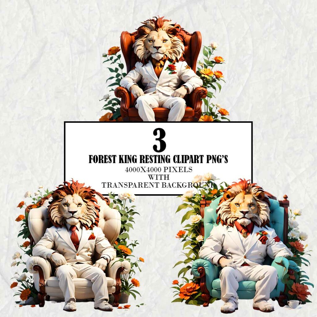 Forest king Resting in Forest Clipart - MasterBundles