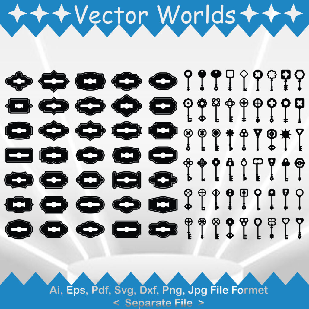 Keys And Keyholes Sets SVG Vector Design - MasterBundles
