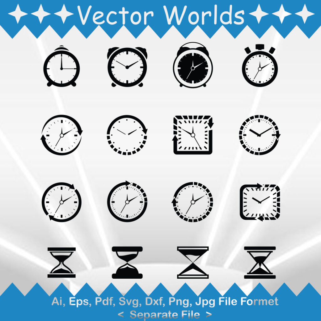 Clock Time SVG Vector Design - MasterBundles