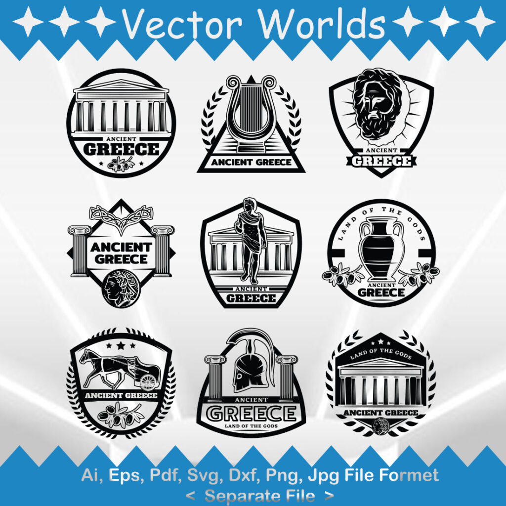 Ancient Greece Label SVG Vector Design - MasterBundles
