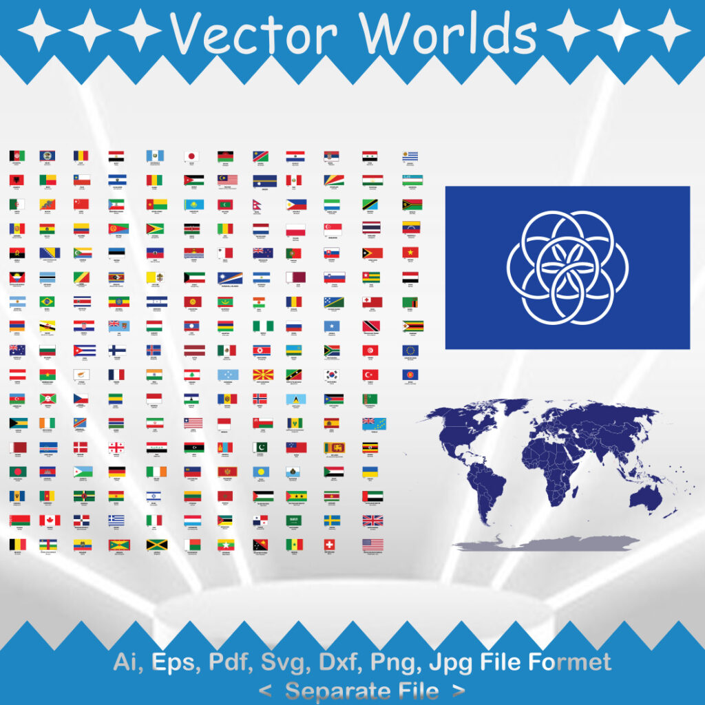 All Country Flag Map SVG Vector Design - MasterBundles