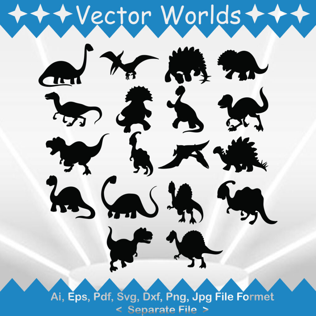 Dinosaur Cartoon SVG Vector Design - MasterBundles