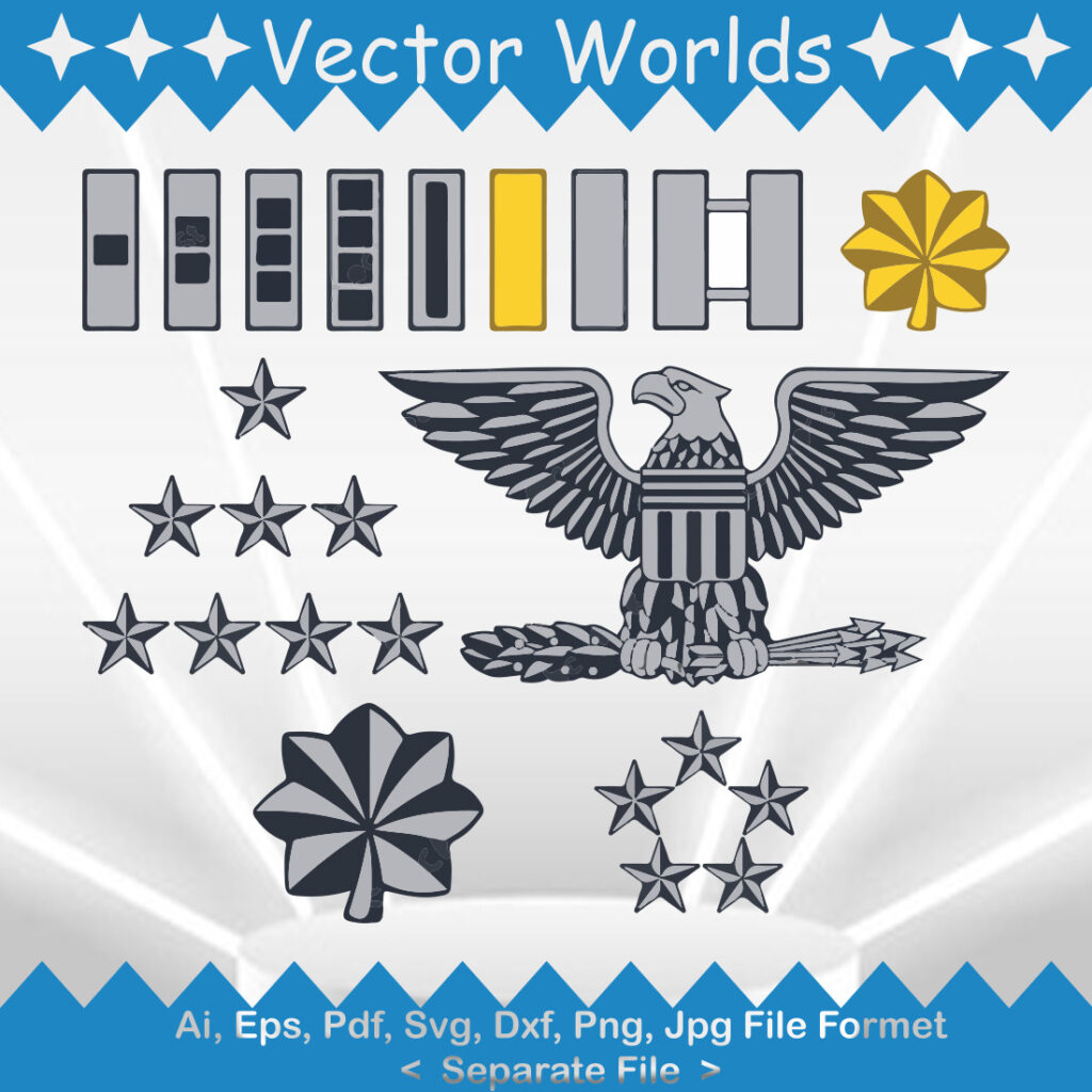 Military Army Insignia Ranks SVG Vector Design - MasterBundles