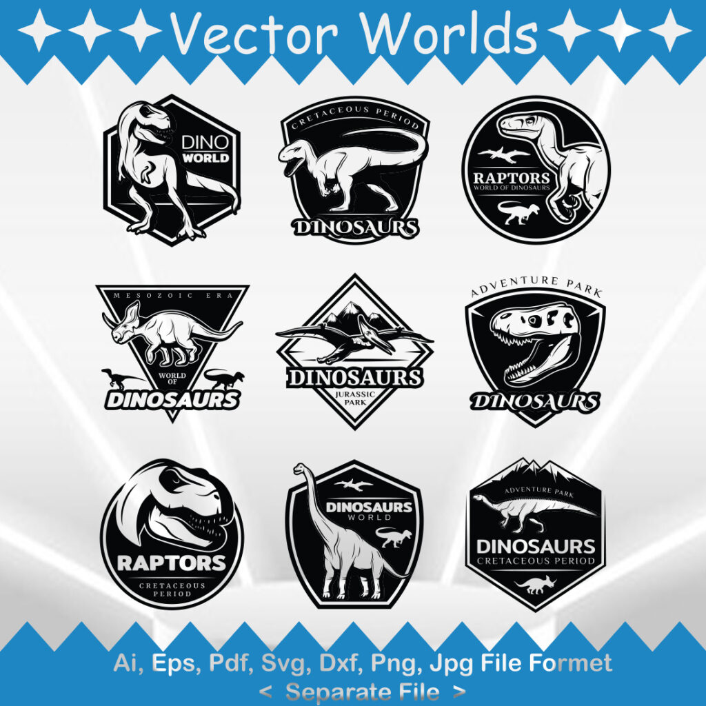Dinosaurs Logos SVG Vector Design - MasterBundles
