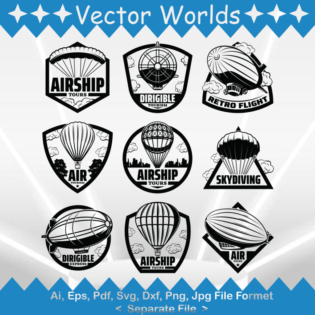 Airship Label SVG Vector Design - MasterBundles