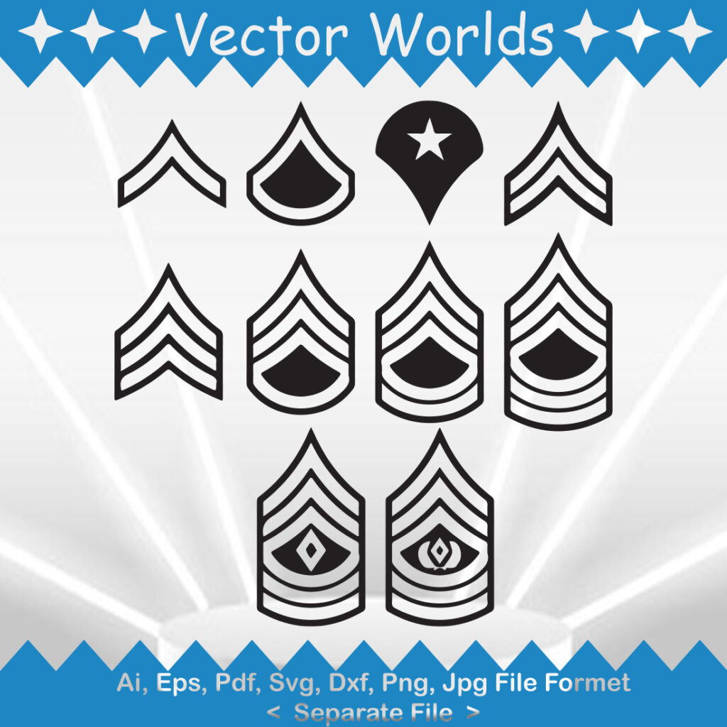 Military Army Insignia Ranks SVG Vector Design - MasterBundles