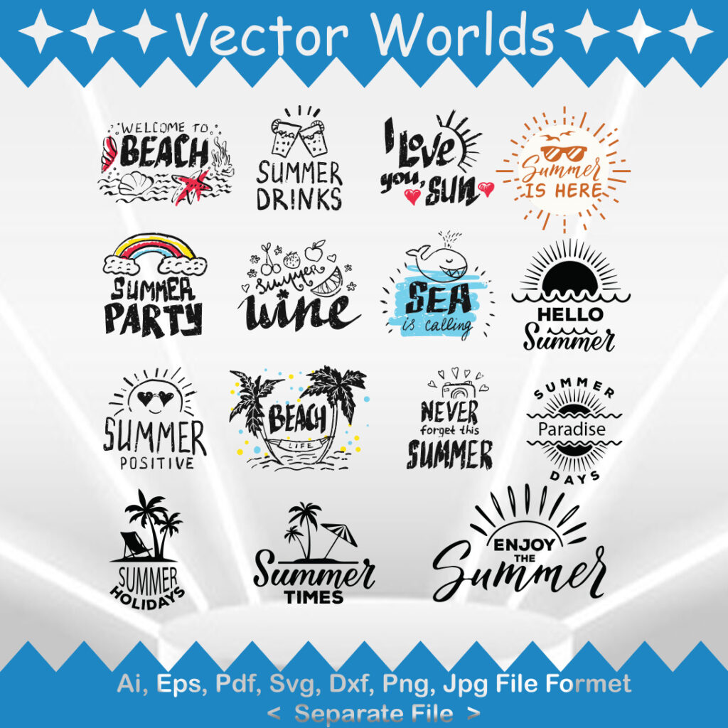 Summer Design SVG Vector Design - MasterBundles