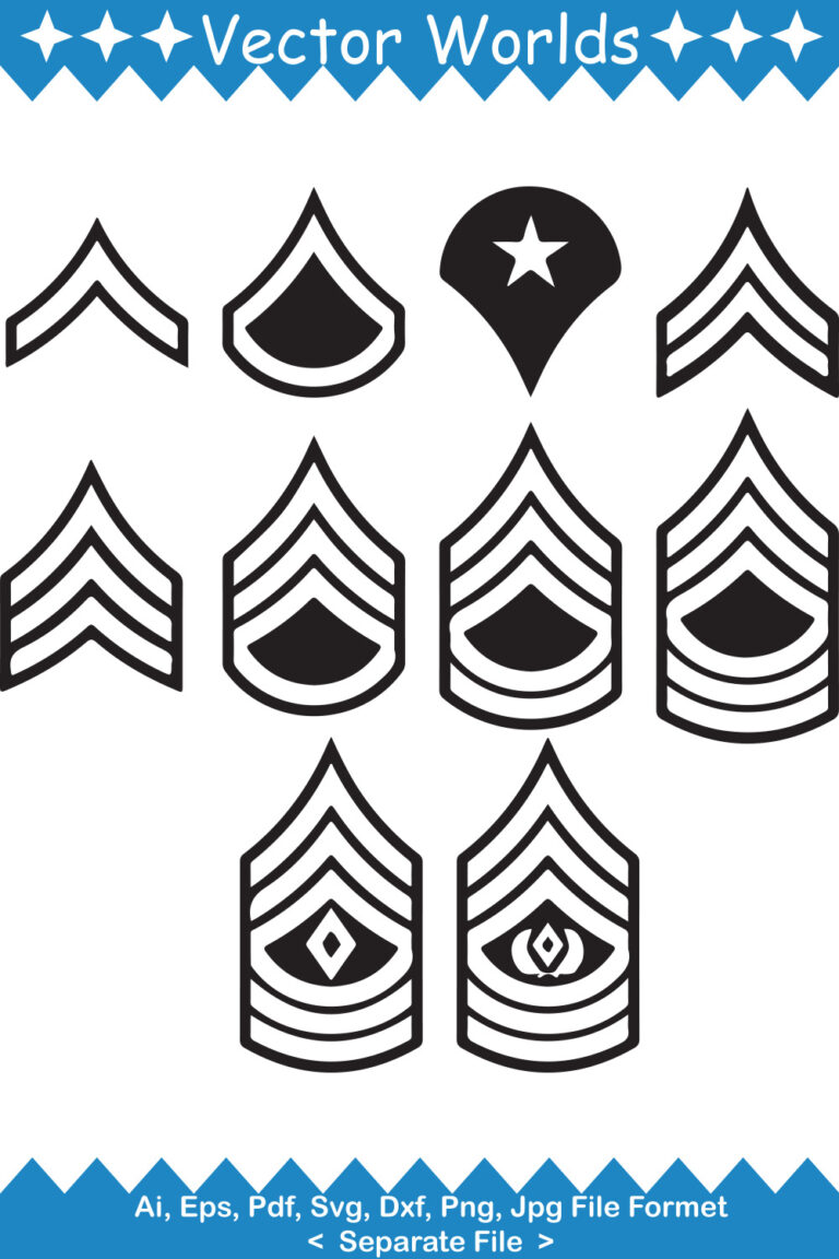Military Army Insignia Ranks SVG Vector Design - MasterBundles