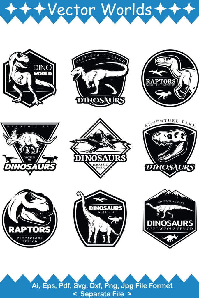 Dinosaurs Logos SVG Vector Design - MasterBundles