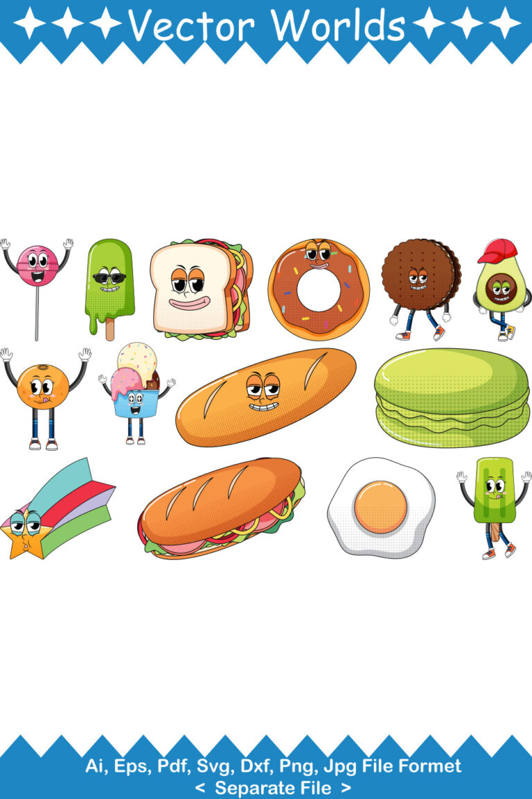 Food Face Cartoon SVG Vector Design - MasterBundles