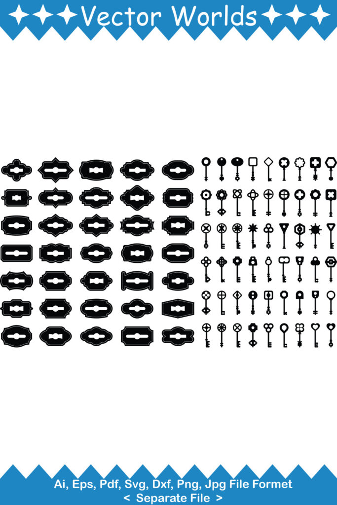 Keys And Keyholes Sets SVG Vector Design - MasterBundles