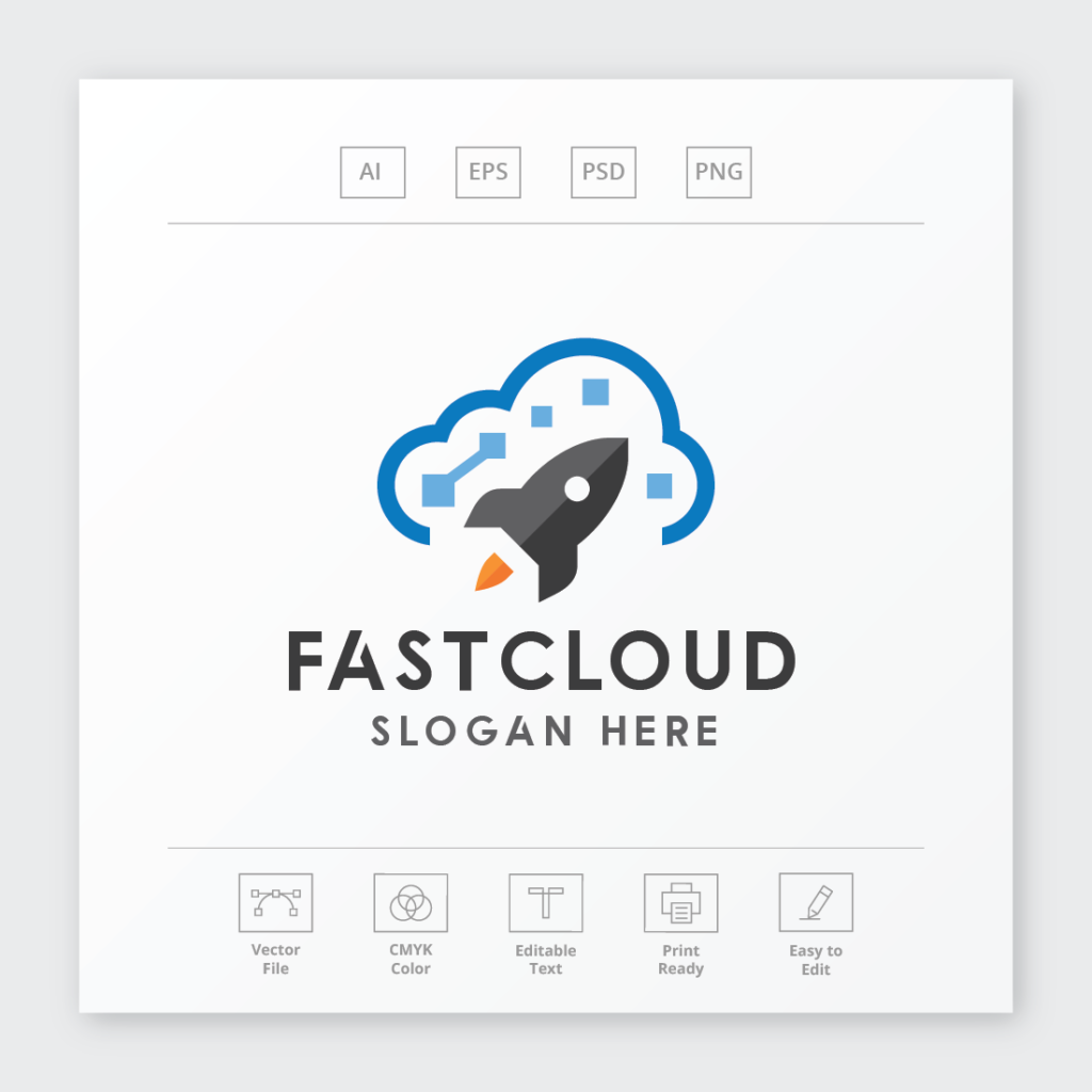 Fast Cloud Logo - MasterBundles