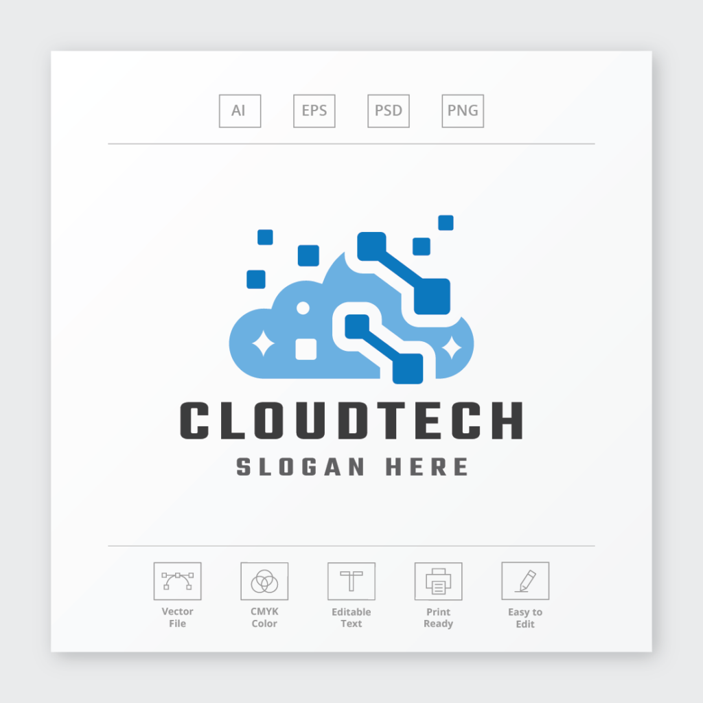 Cloud Tech Logo - MasterBundles