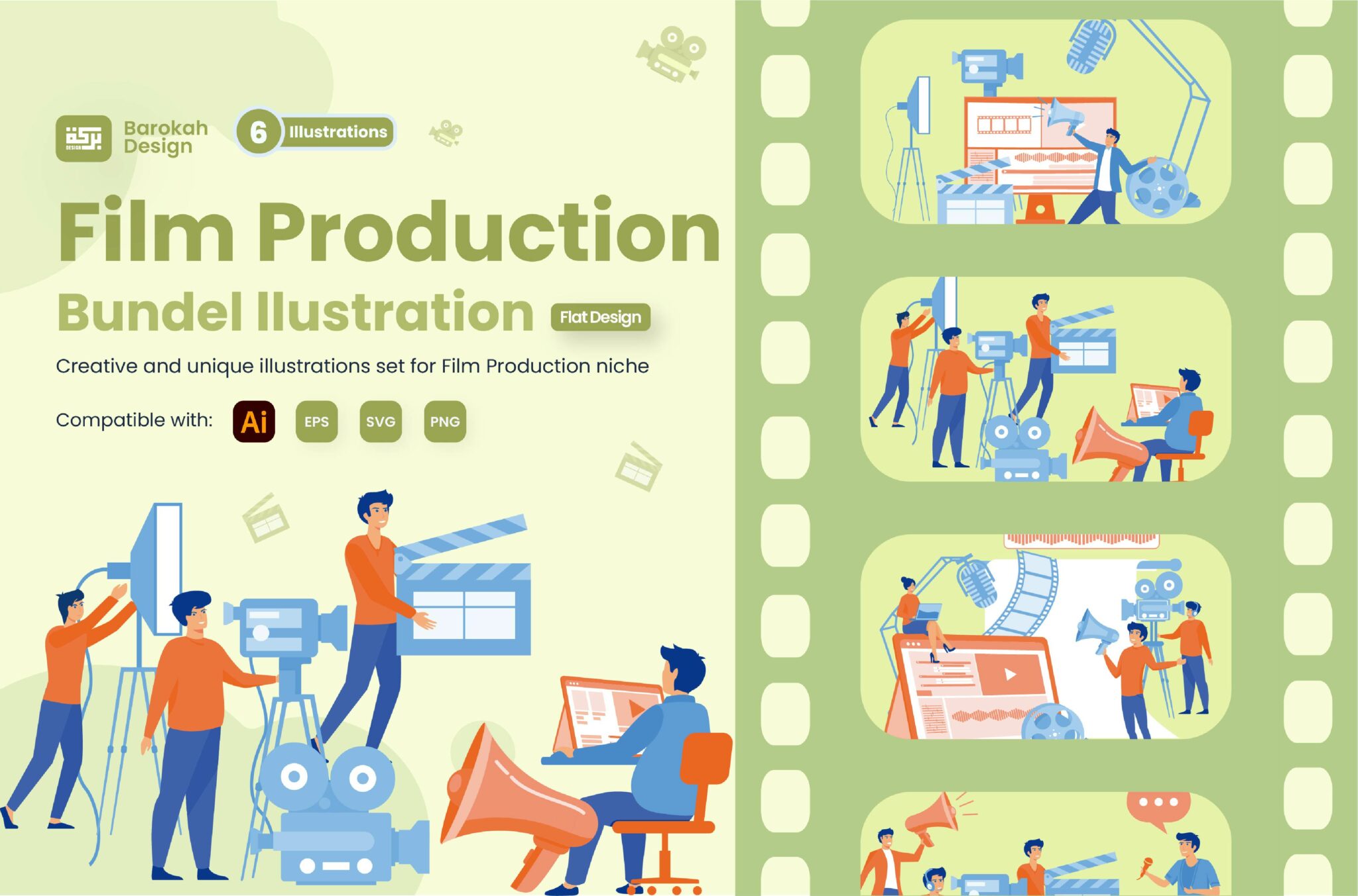 Illustration of Film Production Concept - MasterBundles