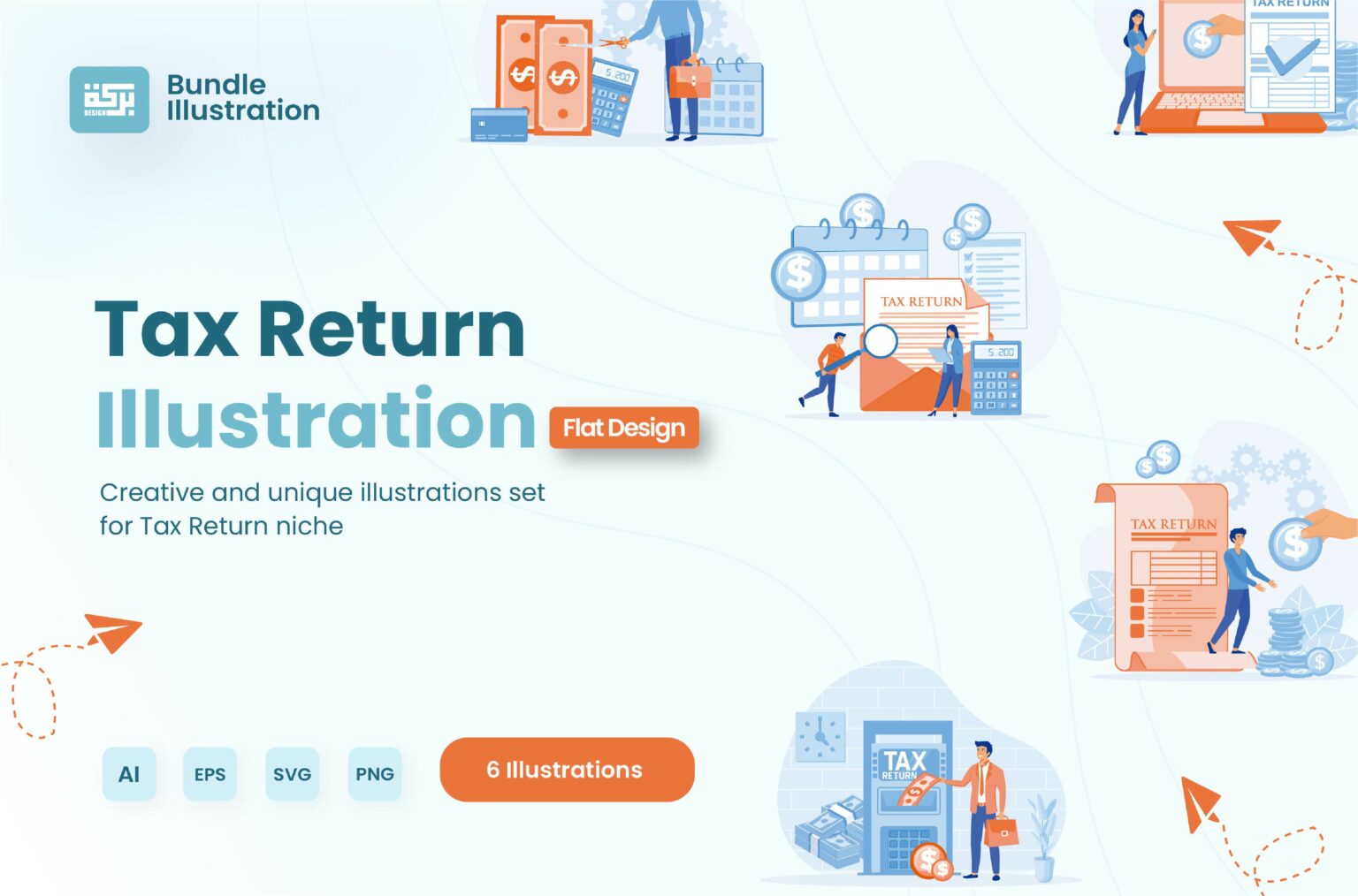 Illustration Design Tax Return - MasterBundles