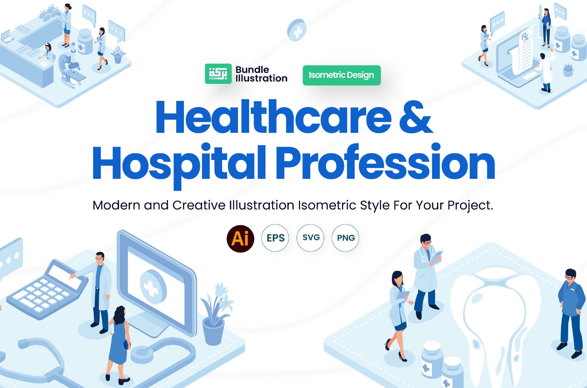 Healthcare & Hospital Profession Illustration Design - MasterBundles