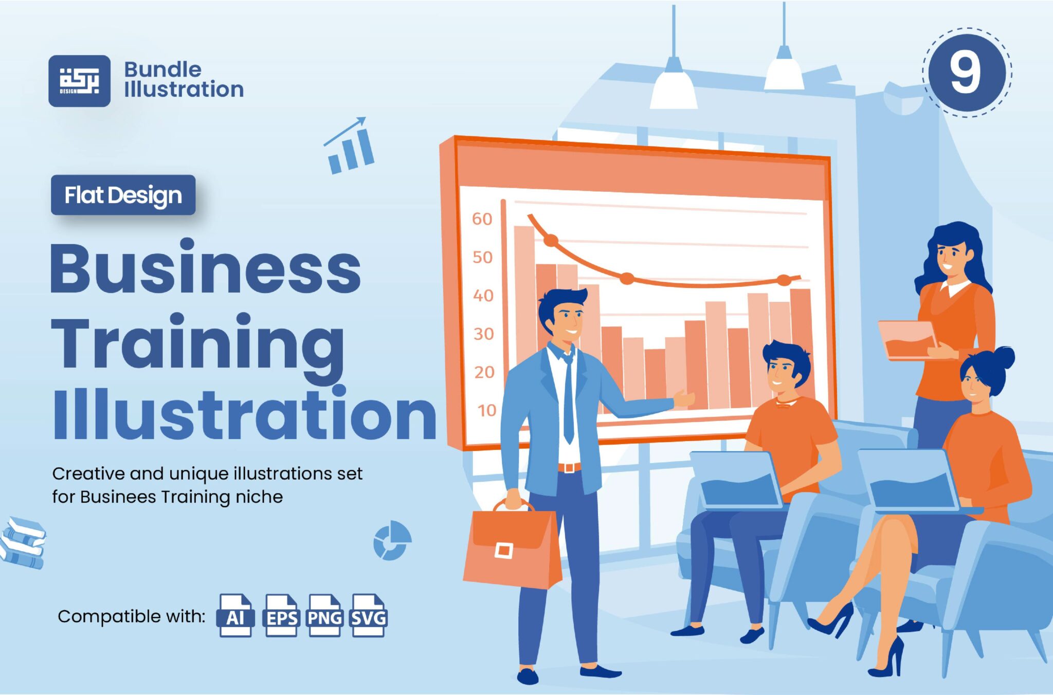 9 Illustrations Related to Business Training - MasterBundles
