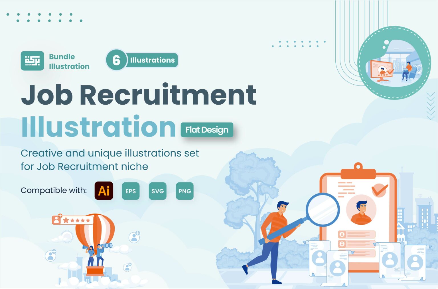 Illustration of Job Recruitment Process - MasterBundles