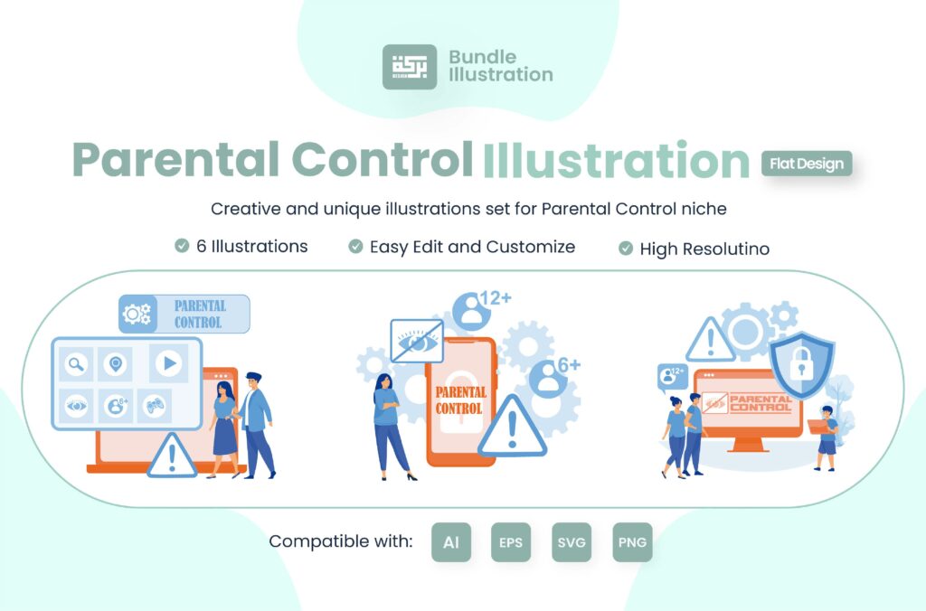 Design Illustration of Parental Control - MasterBundles