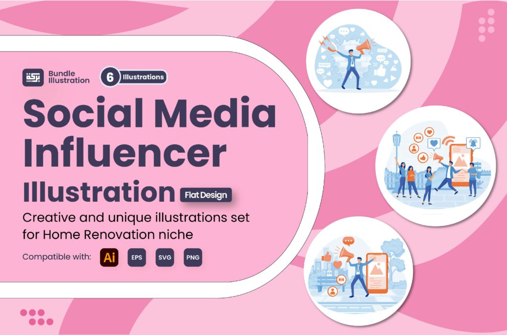 Illustration of Social Media Influencer - MasterBundles