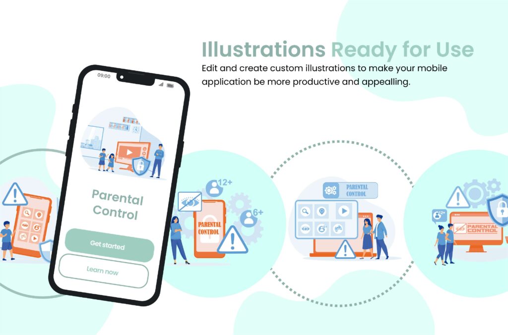 Design Illustration of Parental Control - MasterBundles