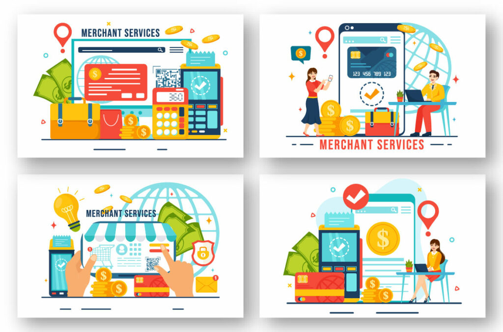 12 Merchant Service Illustration - MasterBundles