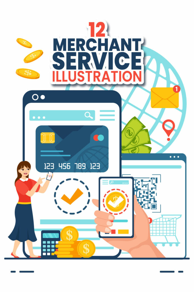 12 Merchant Service Illustration - MasterBundles