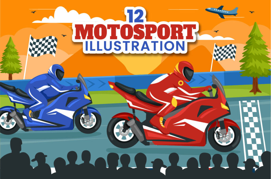 12 Racing Motosport Illustration - MasterBundles