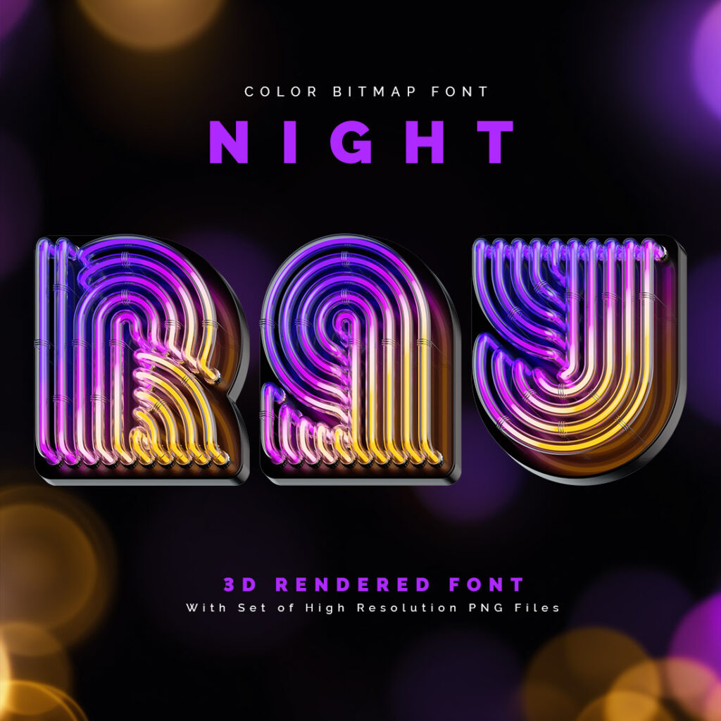 Night Ray — Color Bitmap Font - MasterBundles