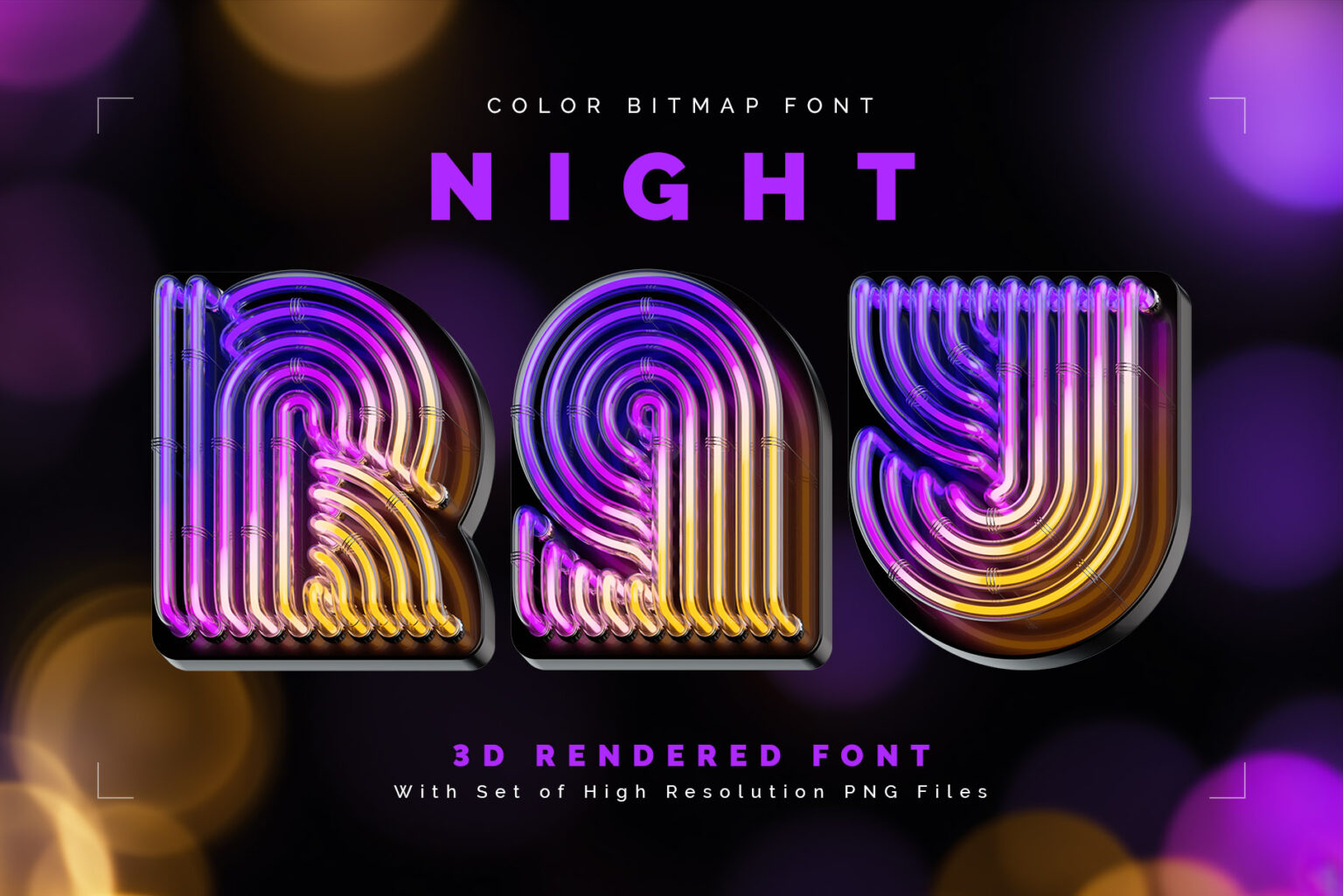Night Ray — Color Bitmap Font - MasterBundles