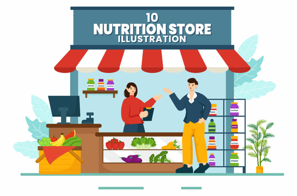 10 Nutrition Store Illustration - MasterBundles